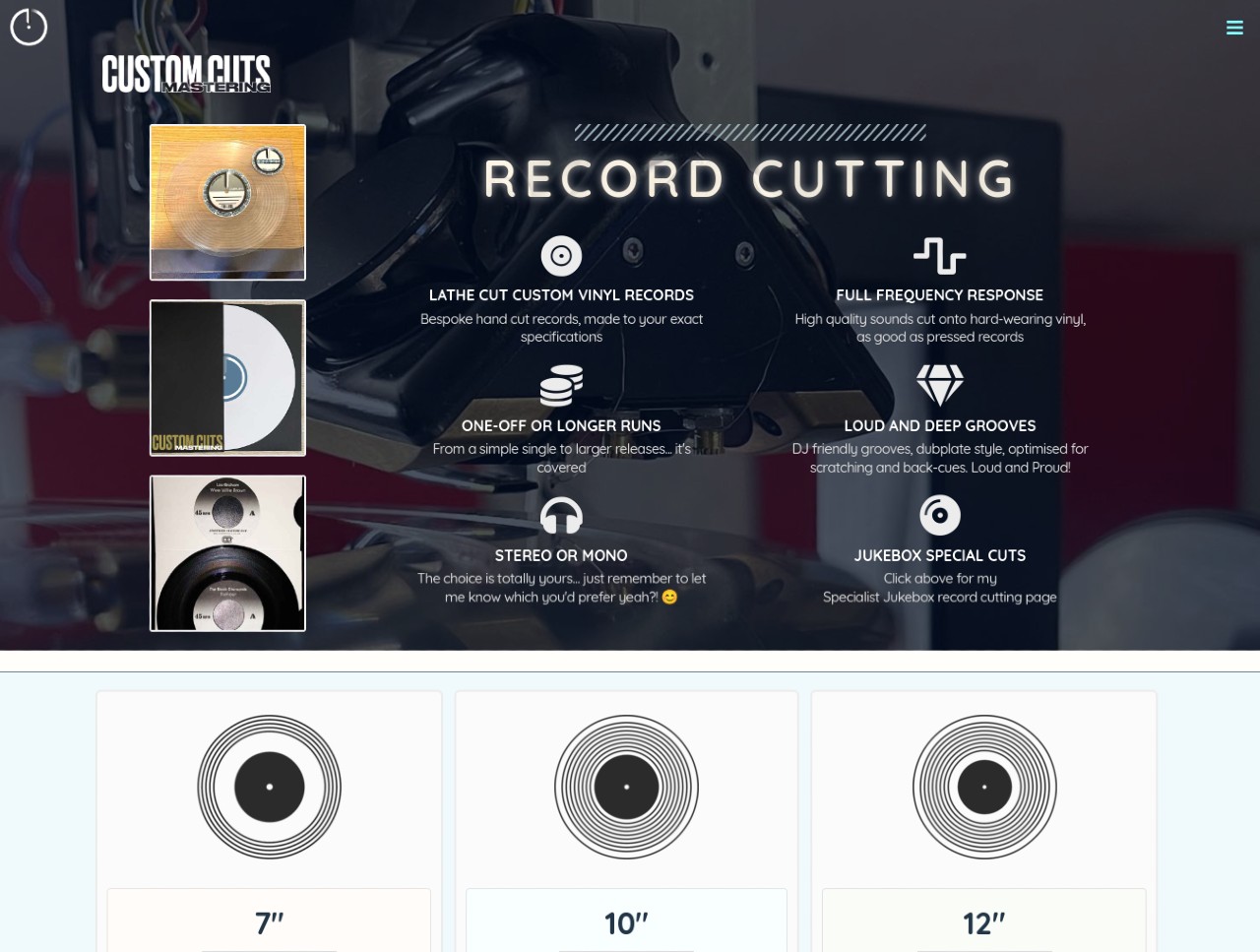 Custom Cuts - Mastering & Lathe Cuts - Vinyl Record Press Media